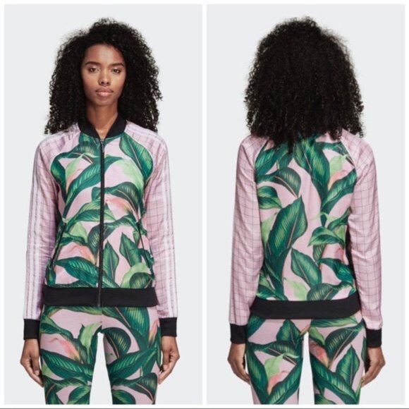 adidas | Jackets & Coats | Adidas Nwot Farm Rio Tropical Palm Leaf ...